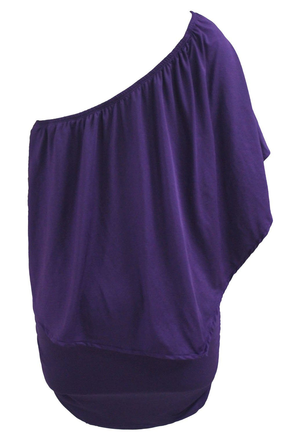 Women's Purple Off Shoulder Bandeau Ruffles Multiple Layered Plus Size ...
